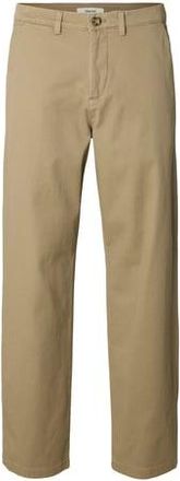 Selected Pantalon droit en coton m&eacute;lang&eacute;