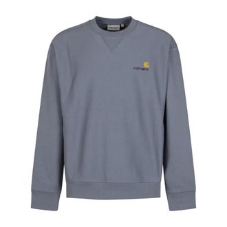 Carhartt Work in Progress American Script Sweat - - Sweatshirts & Hoodies - Herren - Blau - M