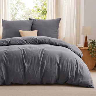 Bedsure Bettw&auml;sche 200x220 3teilig Bettbezug - Weich Baumwoll&auml;hnlich Bettw&auml;sche-Set 200 x 220 cm und 2 Kissenbez&uuml;ge 80x80 cm, &Ouml;KO-TEX Vorgewaschene Deckenbezu