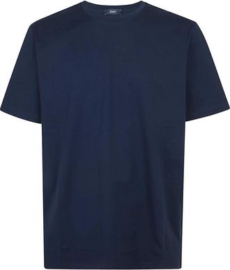 Herno Homme, Tops, Bleu, Taille: XL T-Shirt Stretch en Coton Superfine