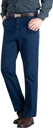 Generic Jean extensible pour homme - Coupe droite - Braguette zippée - Jeans décontractés pour homme, bleu, 46