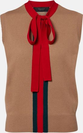 Gucci Top Web Stripe en cachemire