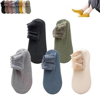Generic Deliberath Chaussettes chaudes en dentelle pour lautomne et lhiver, chaussettes antidérapantes à volants pour lautomne et lhiver, lavables en machine,
