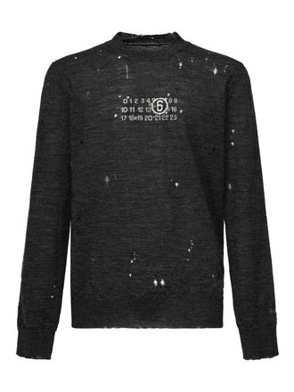 Maison Margiela Pull Col Rond - Gris