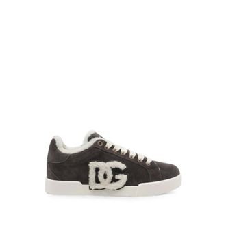 Dolce & Gabbana Femme, Chaussures, Brun, Taille: 40 EU Baskets Portofino en Daim