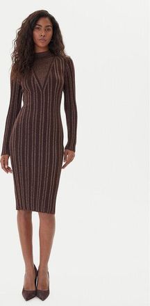 Fracomina Strickkleid FJ25WD5006K463Q7 Braun Slim Fit