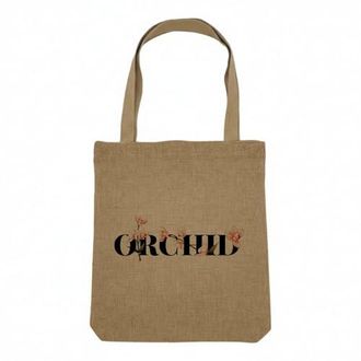 Fabulous Sac Shopping Tote Bag Aspect Lin - Orchid Flowers Minimalist Chic Garden Love - Sac de Courses Toile Epaisse 360g Beige Naturel Cabas Port&eacute; Epaule Sol