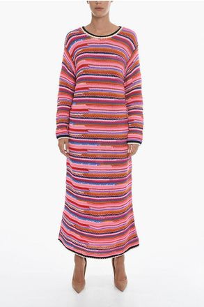 Dsquared2 Long Sleeved Knitted Wool Maxi Dress Gr&ouml;&szlig;e Xs