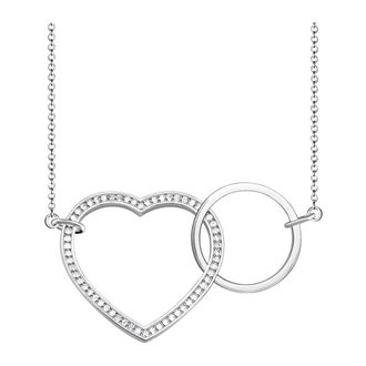 Thomas Sabo Thomas Sabo Damen-Ketten mit Anh&auml;nger Anh&auml;nger Herz Ring 925 Sterlingsilber KE1645-051-14-L80v - - Accessories - Damen - Grau - ONE SIZE