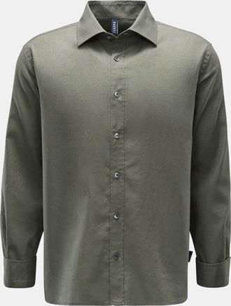 04651/ Herren - Casual Hemd Summer Shirt Kent-Kragen oliv