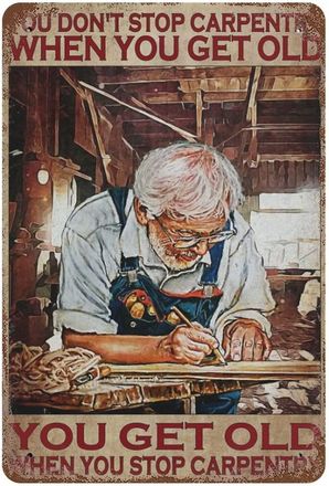 Generic Metallschild Tischlerei Holzbearbeitung Geschenk Werkzeuge Schilder H&auml;ngend Zubeh&ouml;r F&uuml;r Innenbereich Haus Pub Carport S