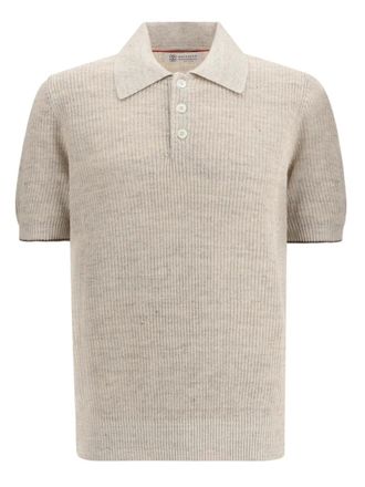 Brunello Cucinelli polo en maille - Tons neutres