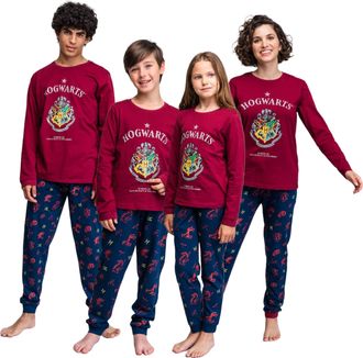 Harry Potter Schlafanzug f&uuml;r Jungen und M&auml;dchen, Hogwarts Pyjama, Passendes Familien Pyjama Set, Geschenk f&uuml;r Kinder und Erwachsen (as3, Age, 6_Years, Regular, M&auml;d
