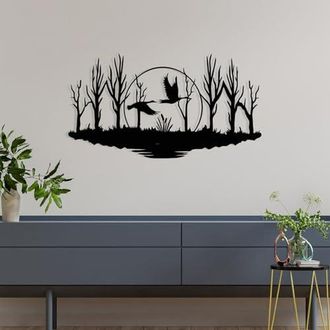 Hanah Home Stylish Black Decorative Metal Wall Accessory, 70 x 38 cm | 100% Metal, 1.2 mm Thickness | Perfect for Modern Home Decor & Unique Wall Art