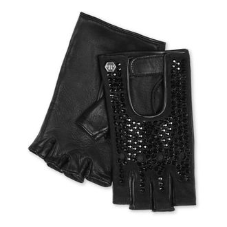 Philipp Plein Fahrerhandschuhe mit Kristallen - - Accessories - Damen - Schwarzk - 10 IN
