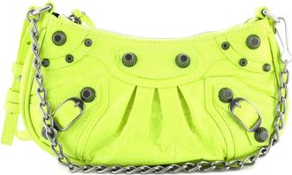 Balenciaga Le Cagole Giant Studs Shoulder Bag Leather Mini crossbody bag - Jaune