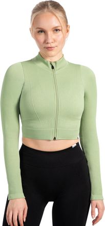 Smilodox Damen Crop Trainingsjacke Slim Fit Zeya, figurbetonte Laufjacke, Fitness Oberteil mit hohem Kragen, Zip-Jacke mit Rippstruktur & Stretch, Sportjacke f