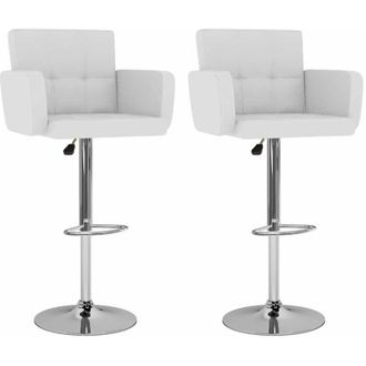 vidaXL Vidaxl - Tabourets de bar lot de 2 blanc similicuir