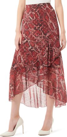 Faina Womens Midirock Skirt, Rote Schlange, M