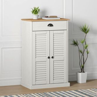 vidaXL Schuhschrank vigo Wei&szlig; 60x35x96 cm Massivholz Kiefer Vidaxl