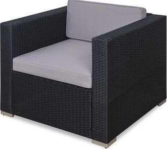 SVITA Rattan Sessel Erg&auml;nzung Zubeh&ouml;r Polyrattan Couch California Lugano schwarz