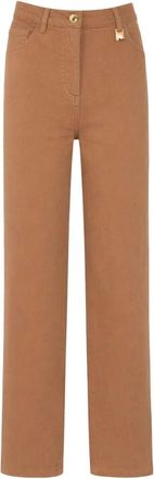 Elisabetta Franchi Femme, Jeans, Brun, Taille: W26 Palazzo Jeans with Logo Detail