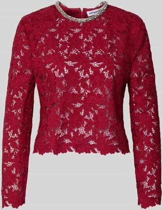 Self Portrait Slim Fit Longsleeve aus floraler Spitze