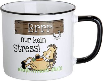 Gilde Keramik Tasse Brrr nur kein Stress, D9,8cm x H8,7cm, von Gilde