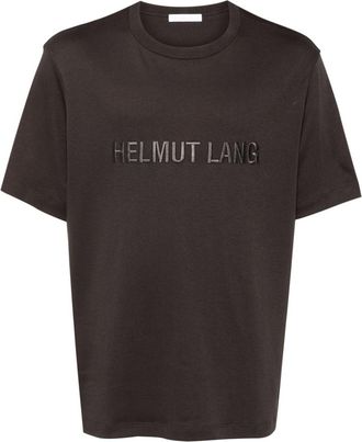 Helmut Lang T-Shirt mit Logo-Stickerei - Braun