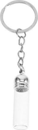 Garneck Porte-Cl&eacute;s en Verre Transparent 35X11 MM Bouchon Herm&eacute;tique Mini Bouteille D&eacute;corative pour Paquet &agrave; Dos Porte-Cl&eacute;s Cr&eacute;atif et Accessoire pour Huiles E