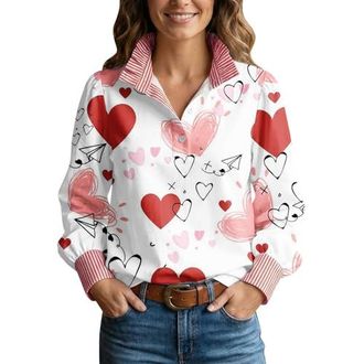 Generic 2026 Chemise Saint-Valentin Femme Fashion Manches Longues Pull-Over Col Rond Couleur Unie Top Haut Outdoor Grandes Tailles Vetement pour Automne Hiver
