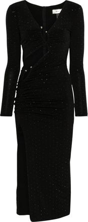 Nissa Midikleid mit Kristallen - Schwarz