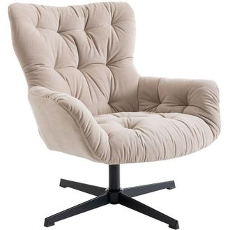 Vente-Unique Vente-unique - Fauteuil pivotant en tissu beige ophelie