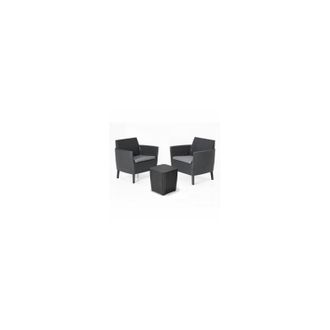 Keter Allibert - Outdoor-Lounge-Set 2 St&uuml;hle 1 Gartenbalkontisch aus Harz