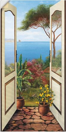 Artland ARTland Wanddeko Wandtattoo selbstklebende Vinylfolie 75x150 cm Fensterblick Garten Meer Landschaft Küste Natur Meerblick D4NO
