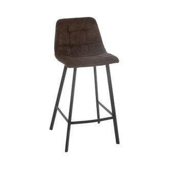 Paris Prix Paris Prix - Chaise de Bar Matelass&eacute;e Kent 95cm Marron