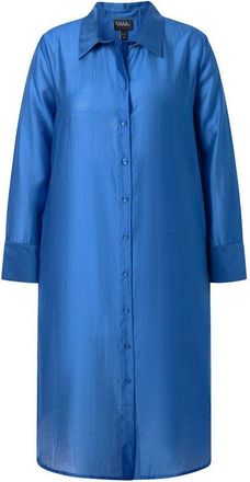Ulla Popken Longbluse Longbluse transparent Hemdkragen Langarm