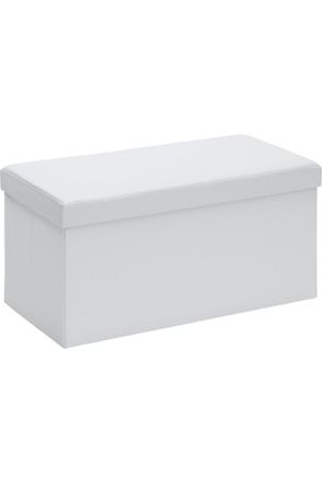 CARRYHOME Sitzbox, Wei&szlig;, Textil, Uni, 76x38x38 cm, faltbar, als Aufbewahrungsbox verwendbar, Stauraum, Wohnzimmer, Hocker, Sitzw&uuml;rfel