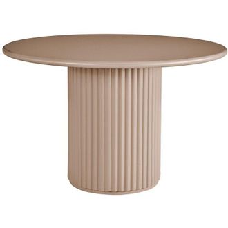 Vente-Unique Table &agrave; manger ronde 4 personnes en MDF - Marron - TAMARZO