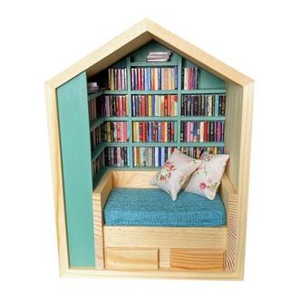 Generic Petite biblioth&egrave;que avec 200 Petits Livres, d&eacute;coration Miniature Anti-Stress, d&eacute;coration cr&eacute;ative en Bois, pour Salon, Bureau