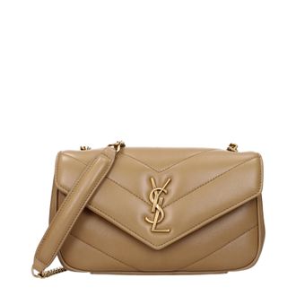 Saint Laurent Sacs Avec Dentelle Loulou Femmes Cuir Beige/Marron