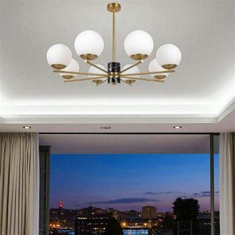 Pier Import Pier Import - Suspension moderne - 8 globes & marbre noir DELTONA