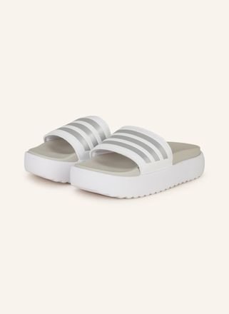 adidas Plateau-Pantoletten Adilette Platform weiss