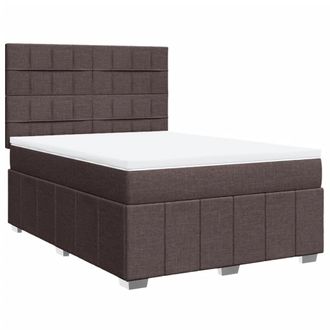 vidaXL Vidaxl - Giroletto A Molle Con Materasso Marrone Scuro 140x200cm Tessuto