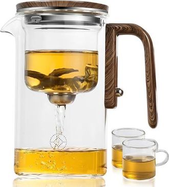 Generic Th&eacute;i&egrave;re, Pot Harmony, Infuseur &Agrave; Th&eacute; Artisanal, Th&eacute;i&egrave;re Magique Avec Passoire, Contr&ocirc;le De La Pression Witch Art 2-en-1 For Th&eacute; En Vrac, Avec Verre(52