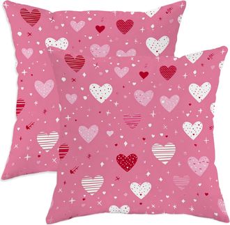 Generic Herzen, Romantisch, Verspielt, Sterne, Punkte Kissenbez&uuml;ge Luxuri&ouml;se Dekokissen Modern Zierkissenbez&uuml;ge F&uuml;r B&uuml;ro Bett Hotel 45X45Cm 2Er Set