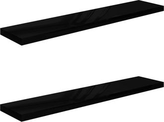 Generic Schwebendes Wandregal, 4 Stück, MDF, Hochglanz-Weiß, Schwebendes Regal, 23/40/50/60/80/90/120 cm, Wandregal für Wohnzimmer/Arbeitszimmer/Bad/Küche (12