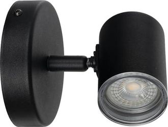 Eglo Spot Wandlampe Consuma 1, Leselampe mit flexiblem Stahler, Wandleuchte für Wohnzimmer und Badezimmer, Wandstrahler aus Stahl in Schwarz, GU10 Fassung,