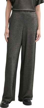 Tom Tailor Damen High Waist Palazzo Hose mit Glitzer-Effekt, 34029 - Black Glitter, XS