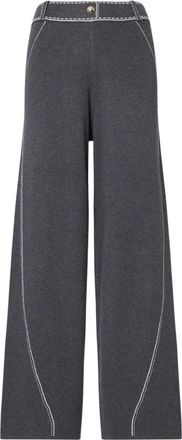 Liu Jo Pantalon &agrave; surpiq&ucirc;res contrast&eacute;es - Femme - Pantalons - Gris - Taille: 38 FR